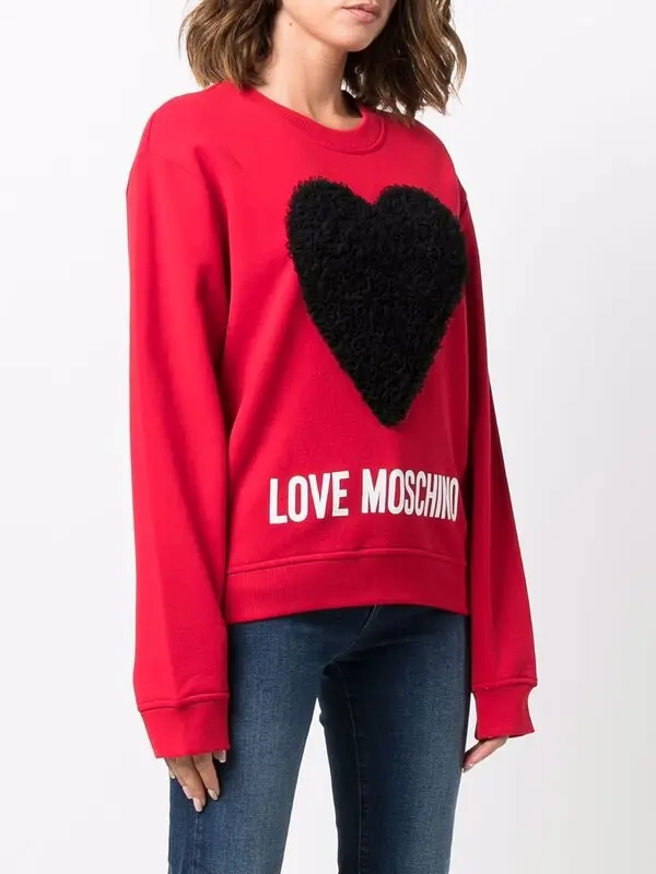 Moschino Heart Appliqué Sweatshirt - Red