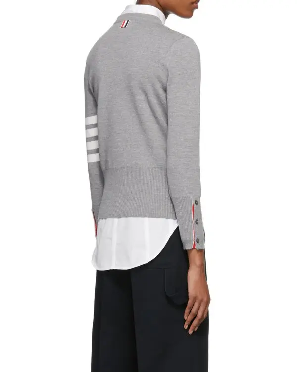Thom Browne 4-bar Crewneck Knit Sweater
