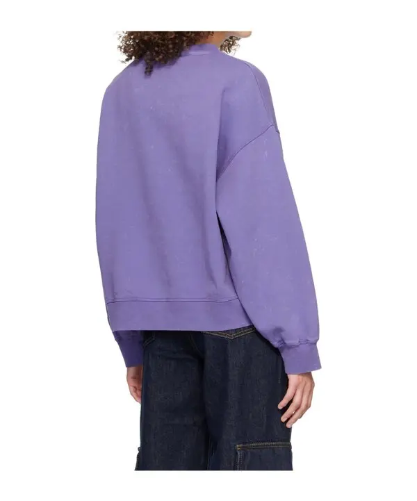 GANNI Retro Washed Crewneck Sweatshirt With Banana Graphic - Purple