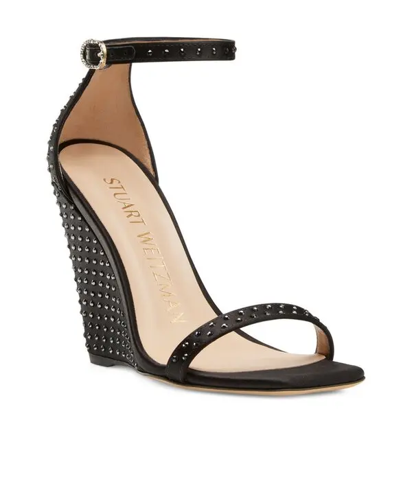 STUART WEITZMAN Crystal-embellished Wedge Sandals