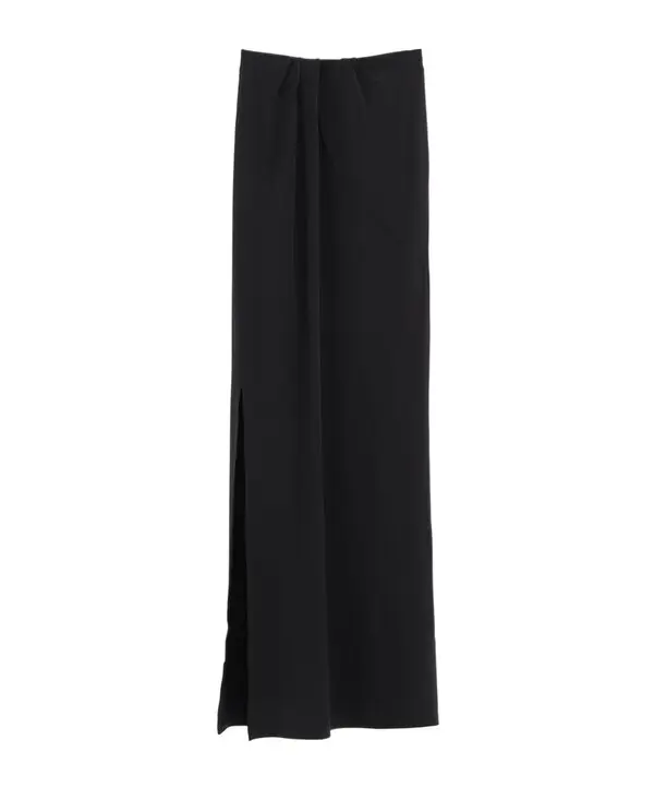 Jacquemus Peplo Maxi Skirt With Pleated Detailing And Slit - Black