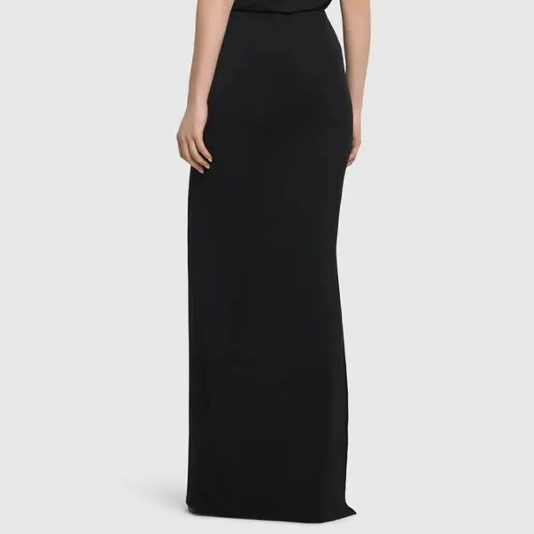 Jacquemus Peplo Maxi Skirt With Pleated Detailing And Slit - Black