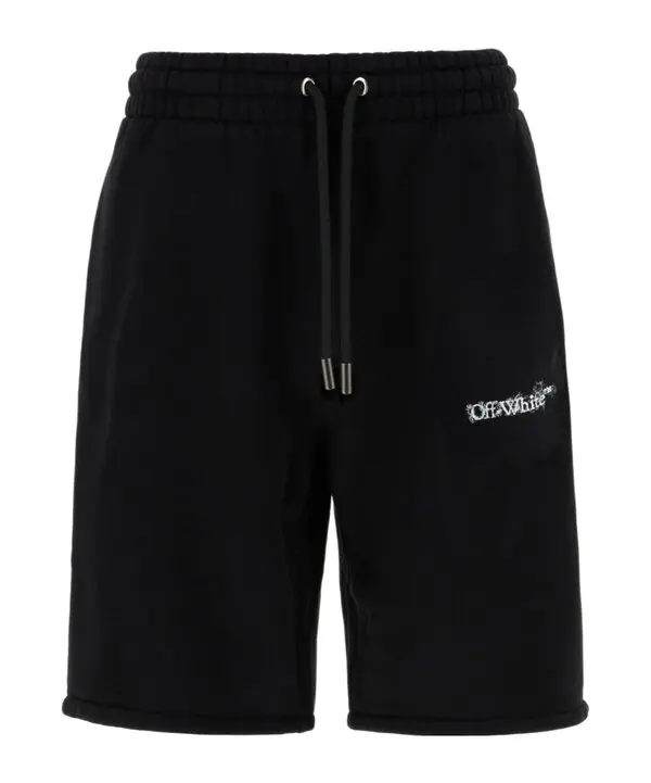 Off-White Logo Printed Drawstring Bermuda Shorts