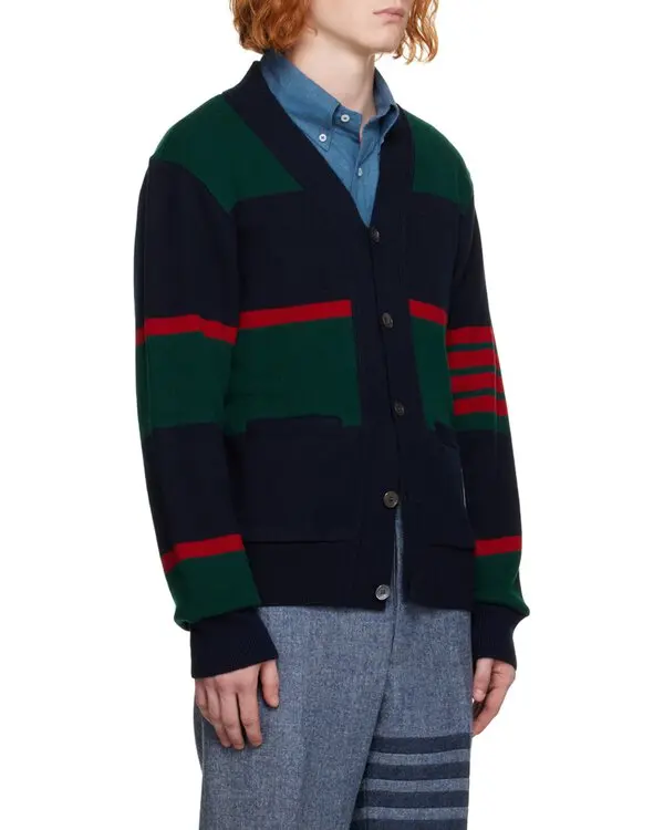 Thom Browne 4-bar Striped Knitted Cardigan