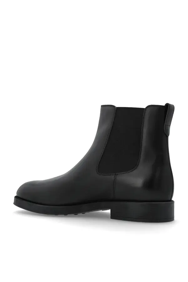 TOD'S Round Toe Chelsea Boots - Black