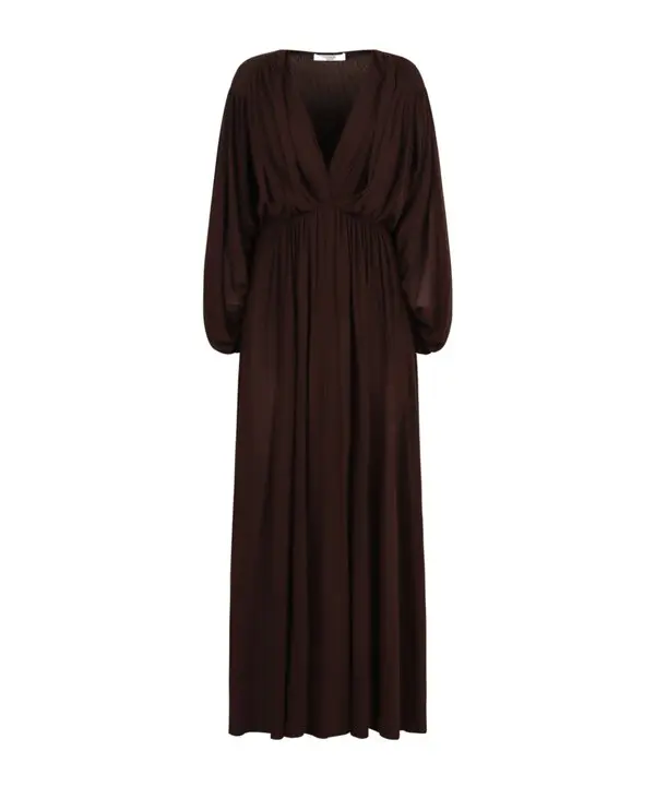 Philosophy Di Lorenzo Serafini V-neck Maxi Dress With Lantern Sleeves