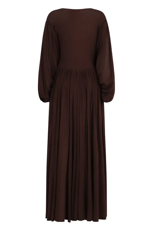 Philosophy Di Lorenzo Serafini V-neck Maxi Dress With Lantern Sleeves