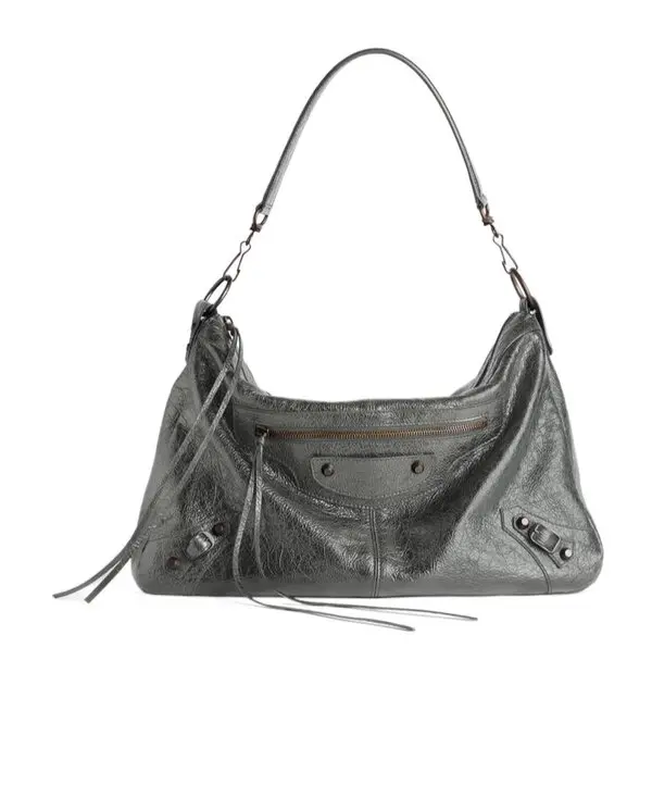 Balenciaga Le City Moto Large Shoulder Bag - Volcanic Rock Color