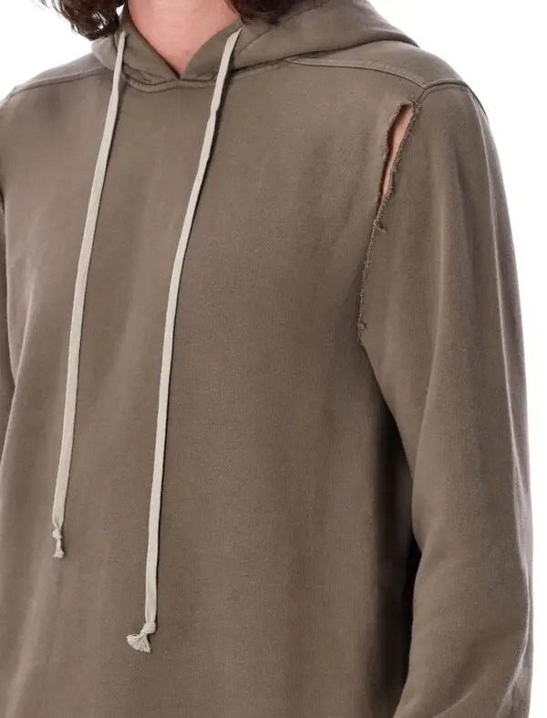Rick Owens Cut-out Detailed Long Hoodie