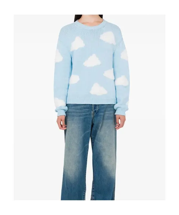 Moschino Crew Neck Cloud Motif Sweater