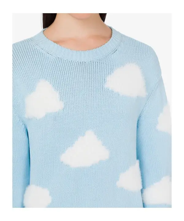 Moschino Crew Neck Cloud Motif Sweater