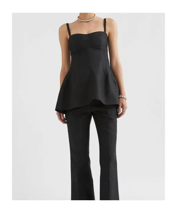 JIL SANDER Square Neck Sleeveless Bustier Top