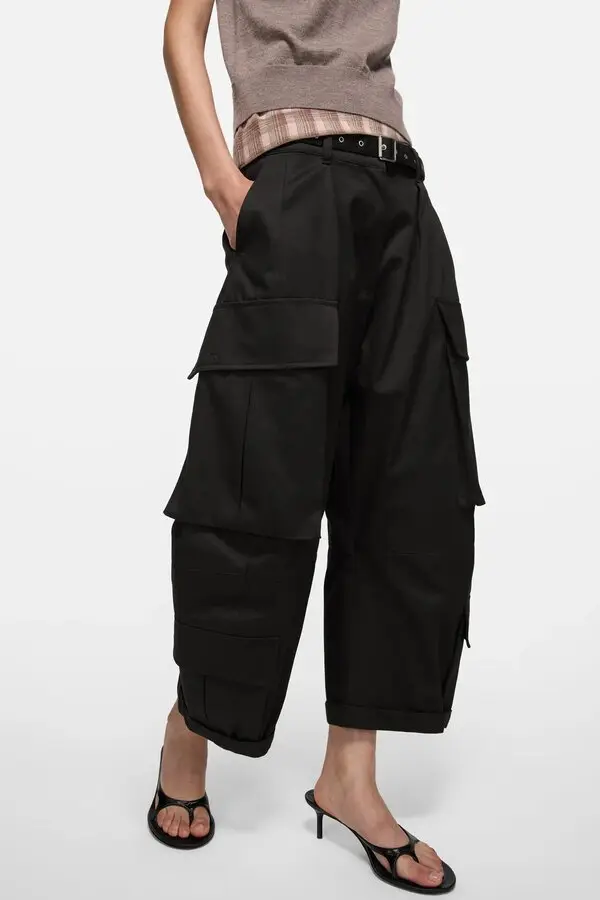 Acne Studios Belted Cargo Trousers - Black