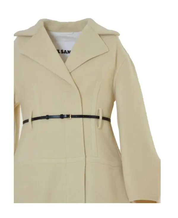 JIL SANDER Belted Waist Coat - Nude