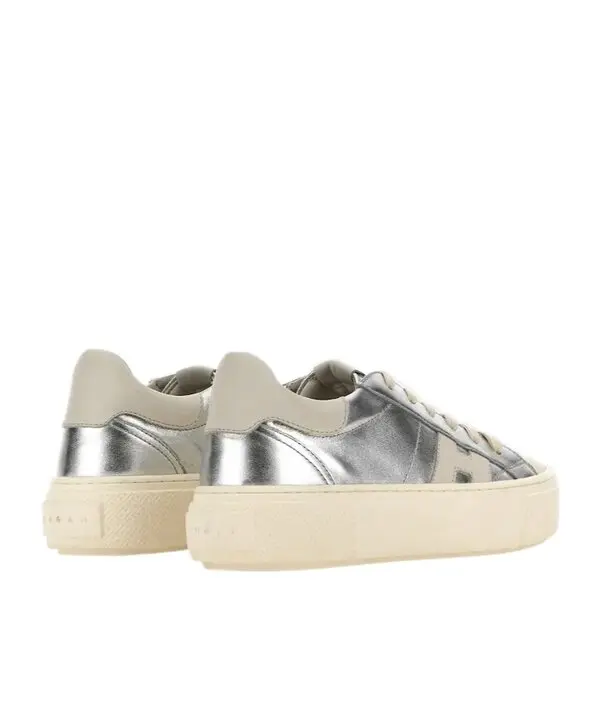 Hogan Sneakers With 'h' Logo And Lace-up Closure - Silver