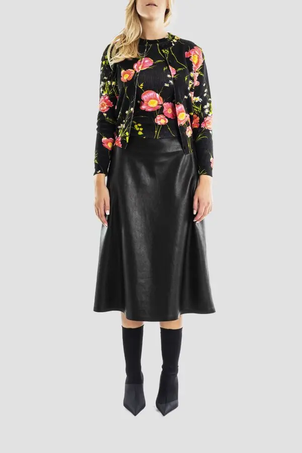 Balenciaga Floral Print Short Sleeve Knit Top