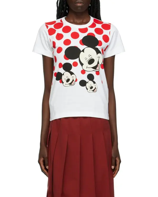 Comme Des Garçons Mickey Mouse" Printed Cotton T-shirt