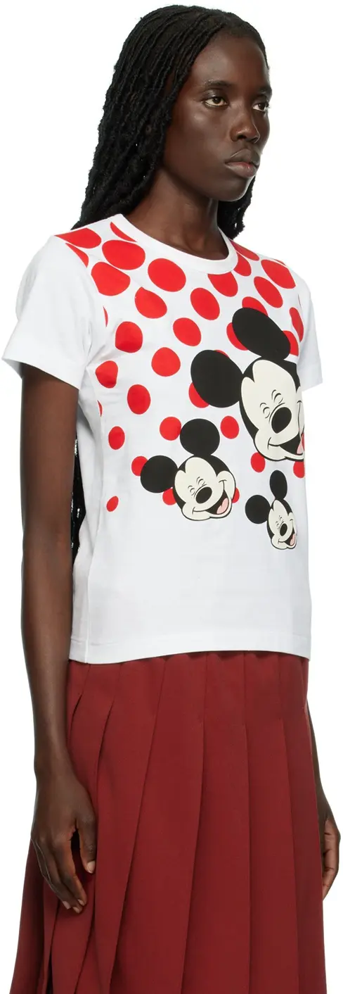 Comme Des Garçons Mickey Mouse" Printed Cotton T-shirt