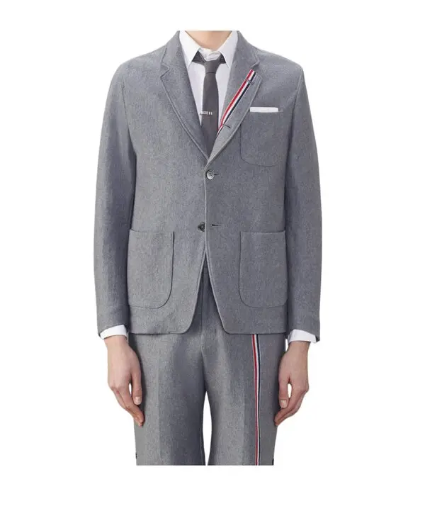 Thom Browne Rwb-stripe Button-up Jacket