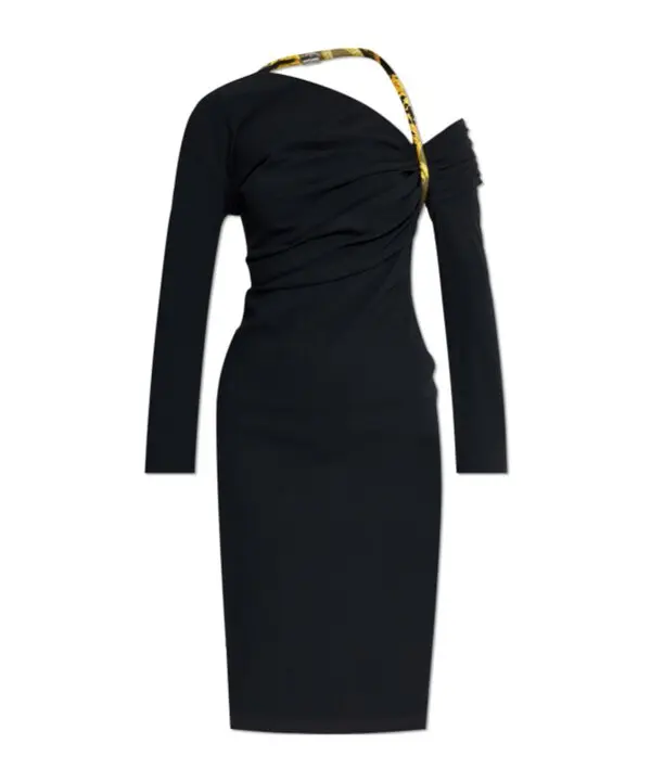 Versace Long-sleeve Cut-out Dress - Black