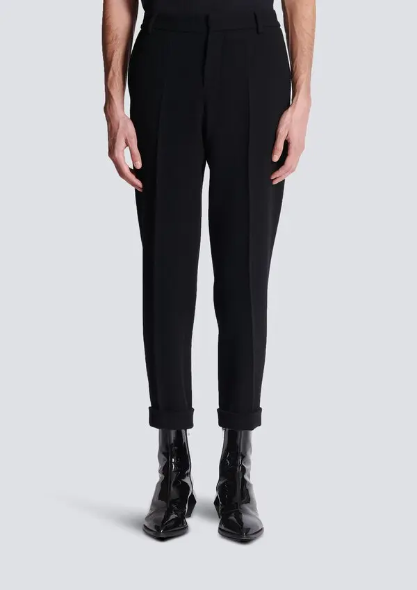 Balmain Crepe Tailored Straight-leg Trousers
