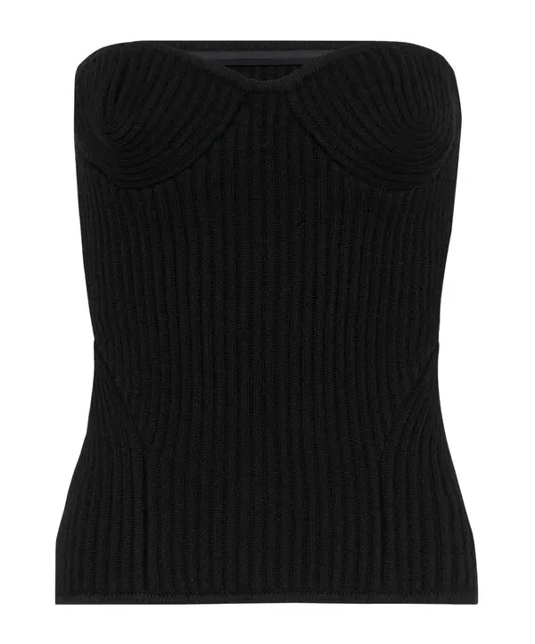 JEAN PAUL GAULTIER Ribbed Knit Bustier Waist Vest