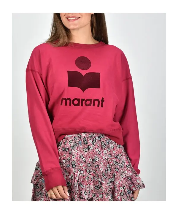 Isabel Marant Étoile Moby Logo Printed Crewneck Sweatshirt - Red