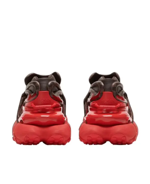 Balmain Unicorn Trainers In Neoprene And Monogram Leather - Red