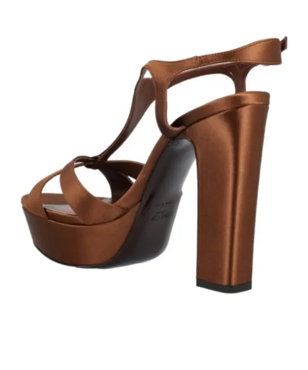 JIMMY CHOO Kesia 120 Chunky High Heel Sandals With Buckle - Brown