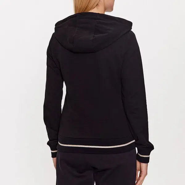 EA7 Full Zip Hoodie With Ribbed Trim