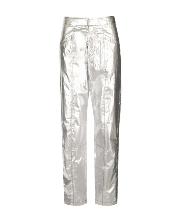 Isabel Marant Étoile Metallic Effect Straight-leg Trousers - White