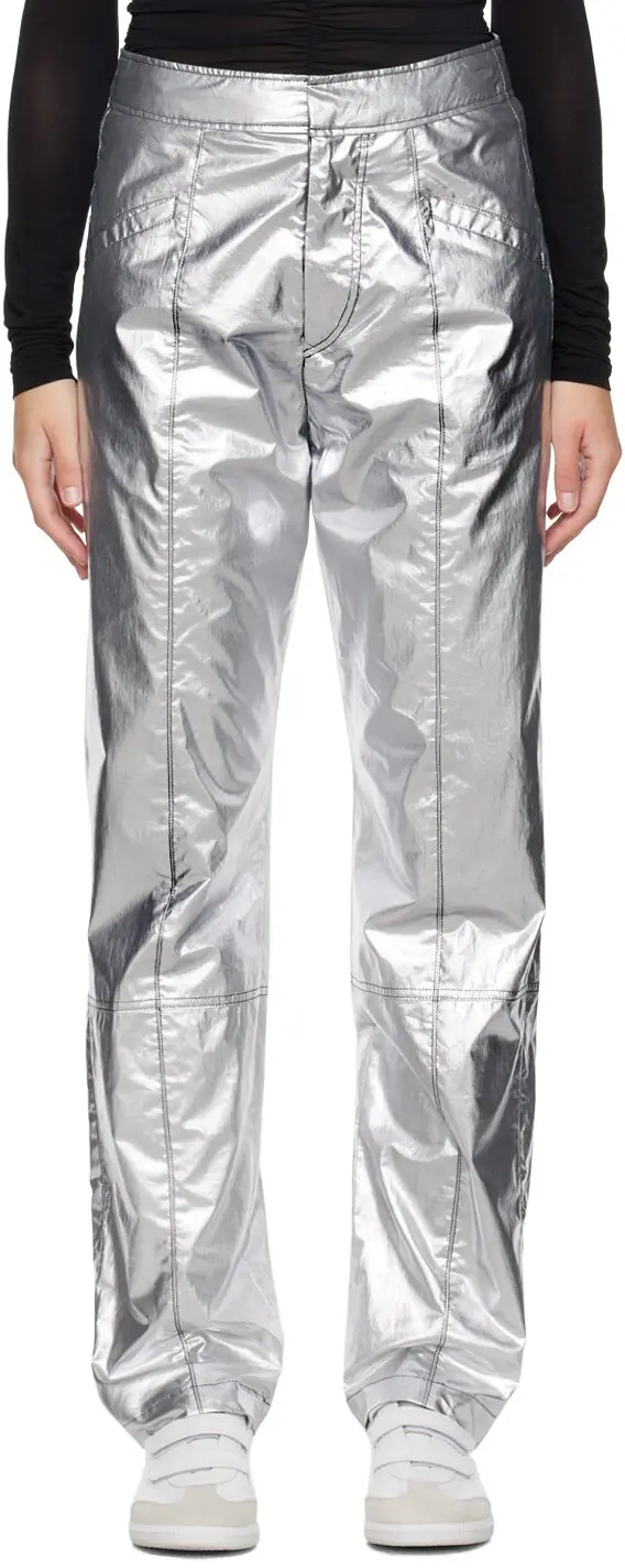 Isabel Marant Étoile Metallic Effect Straight-leg Trousers - White