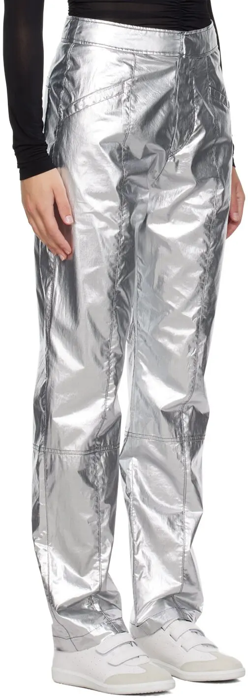 Isabel Marant Étoile Metallic Effect Straight-leg Trousers - White