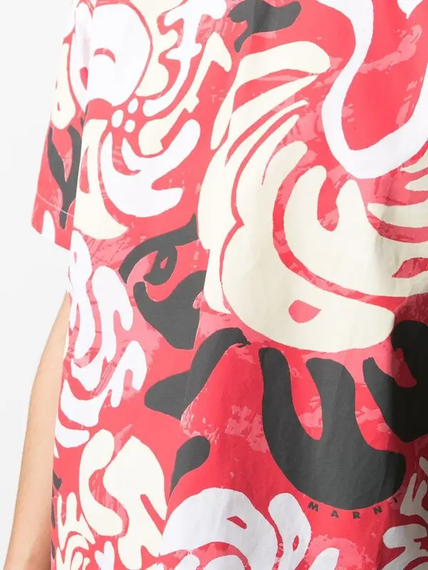 Marni Graphic Print Crewneck Blouse