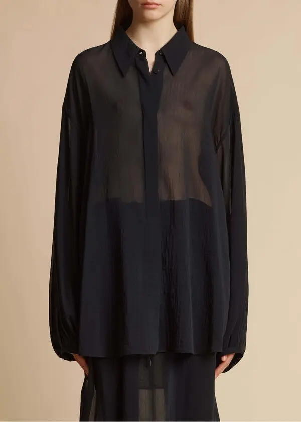 Khaite Long-sleeved Sheer Shirt