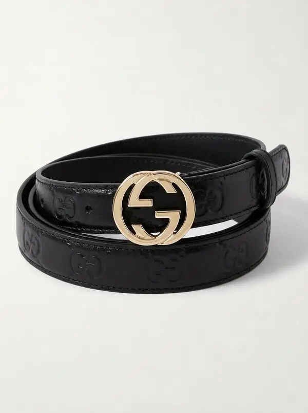 Gucci Interlocking G Buckle Belt - Black