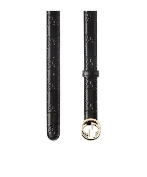 Gucci Interlocking G Buckle Belt - Black