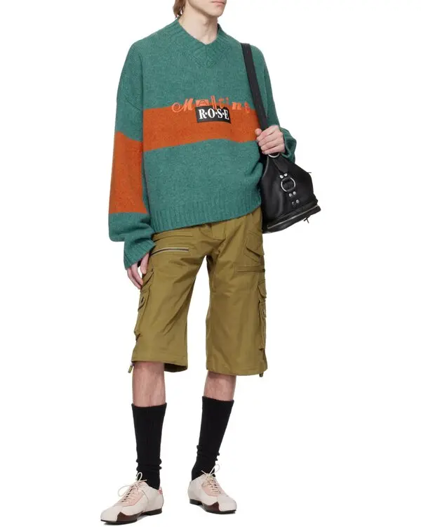 Martine Rose Oversized Colorblocked V-neck Sweater