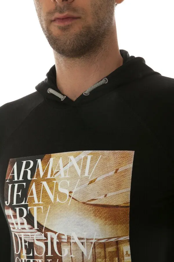 Emporio Armani Hooded Printed Sweater