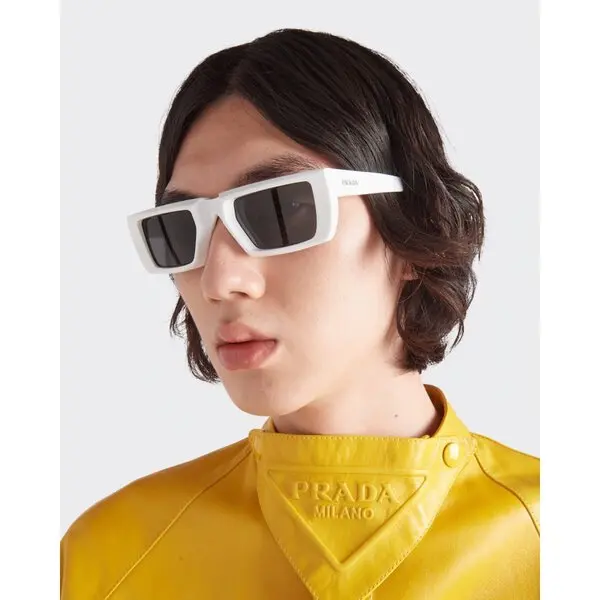 Prada Rectangular Frame Sunglasses - Gray