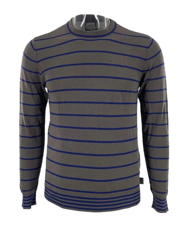 Emporio Armani Horizontal Striped Crew Neck Pullover - Black