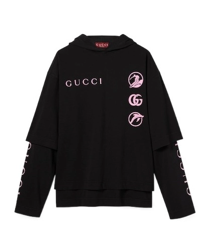 Gucci Printed Cotton Jersey Long-sleeve T-shirt - Black