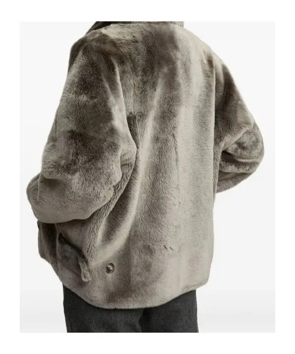 YVES SALOMON Double-breasted Faux Fur Jacket - No