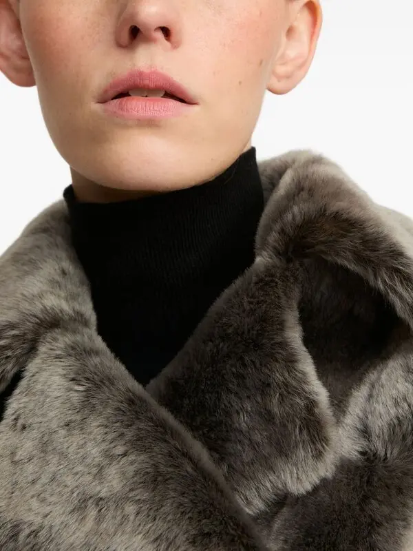 YVES SALOMON Double-breasted Faux Fur Jacket - No