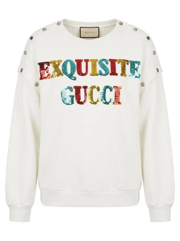 Gucci Sequin Embellished Sweatshirt - White