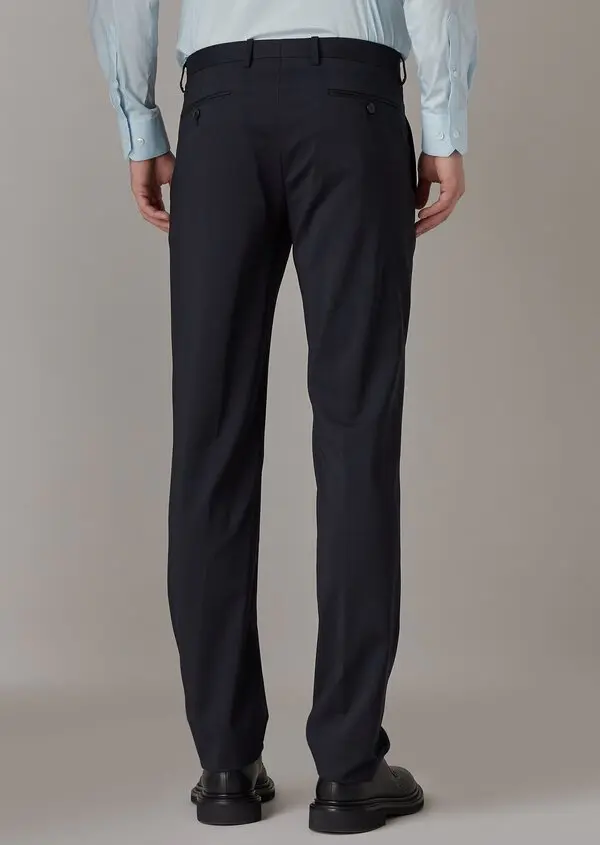 Giorgio Armani Wool Casual Trousers - Black