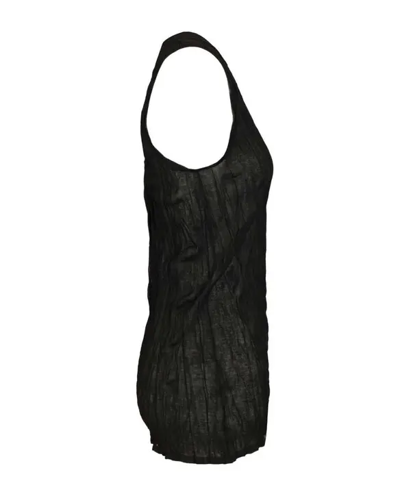 TOTEME Crinkled Knit Tank Top - Black