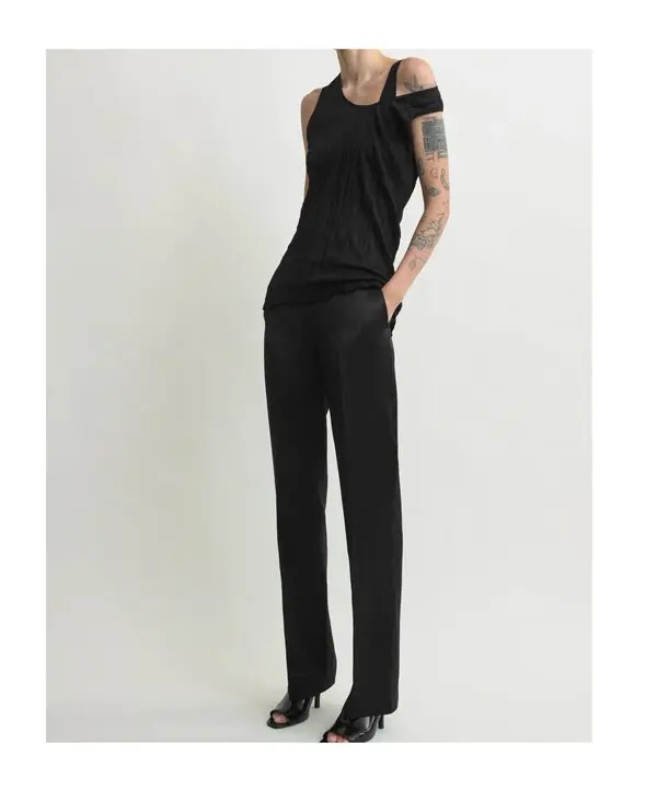 TOTEME Crinkled Knit Tank Top - Black