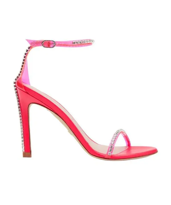 STUART WEITZMAN Embellished 120mm Heel Sandals - Red