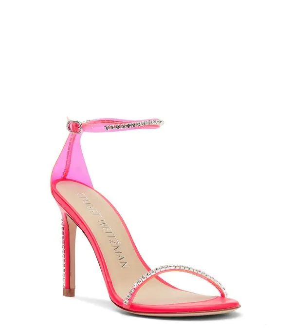 STUART WEITZMAN Embellished 120mm Heel Sandals - Red